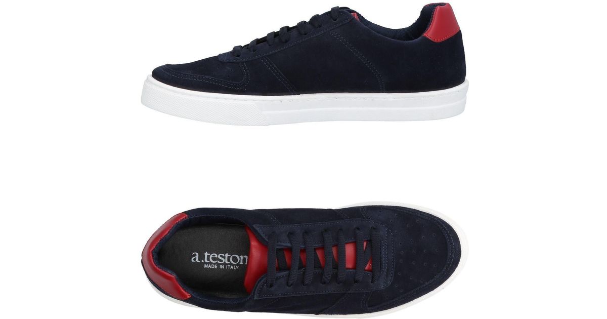 A.Testoni Suede Low-tops & Sneakers in Dark Blue (Blue) for Men - Lyst