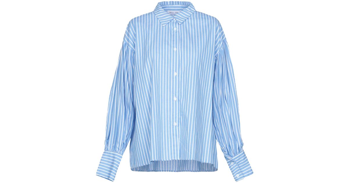WEILI ZHENG Cotton Shirt in Sky Blue (Blue) - Lyst