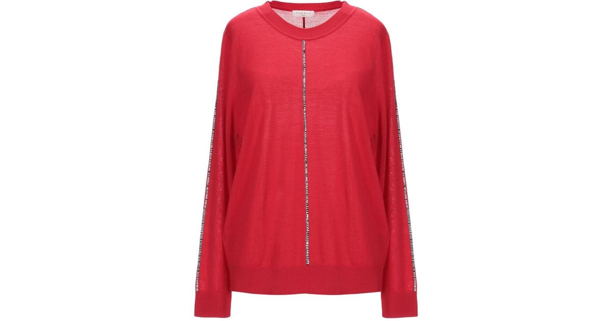 Sandro Wool Jumper in Red - Lyst