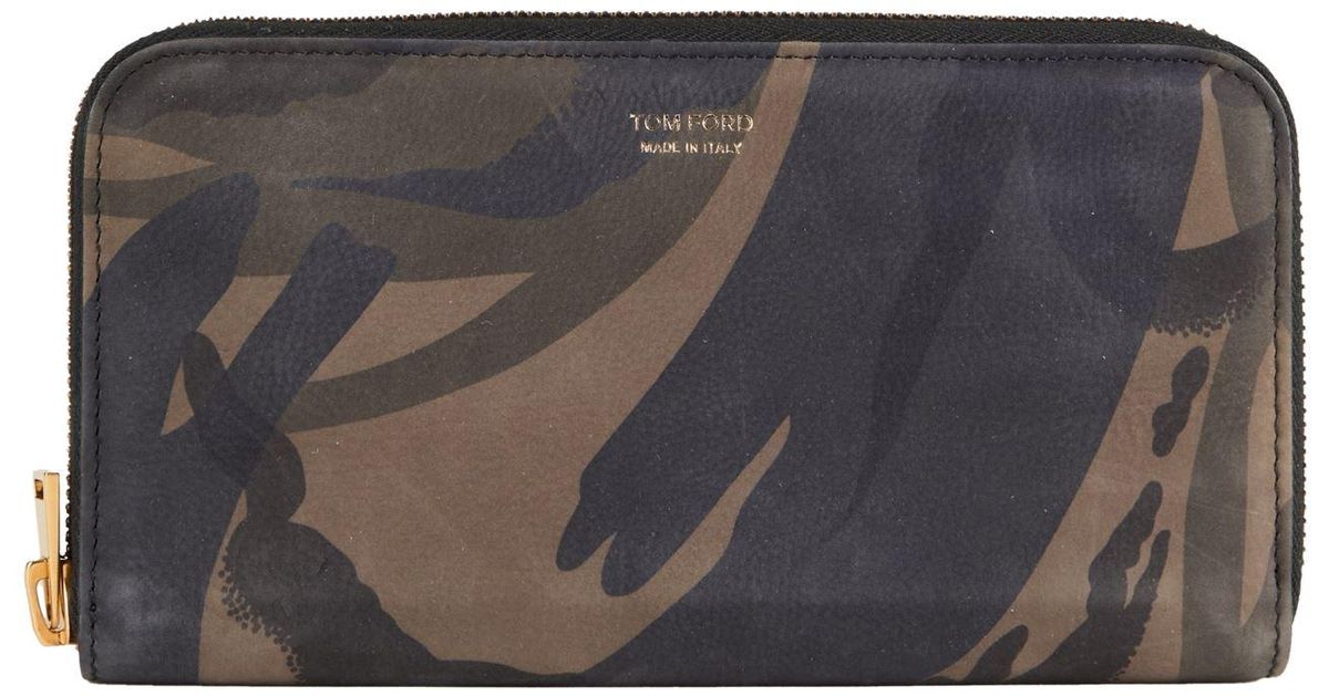 Tom Ford Military Wallet Calfskin in Grey | Lyst UK