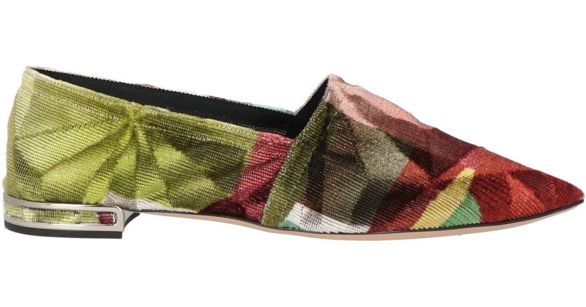 Casadei Ballet Flats Textile Fibers in Green | Lyst