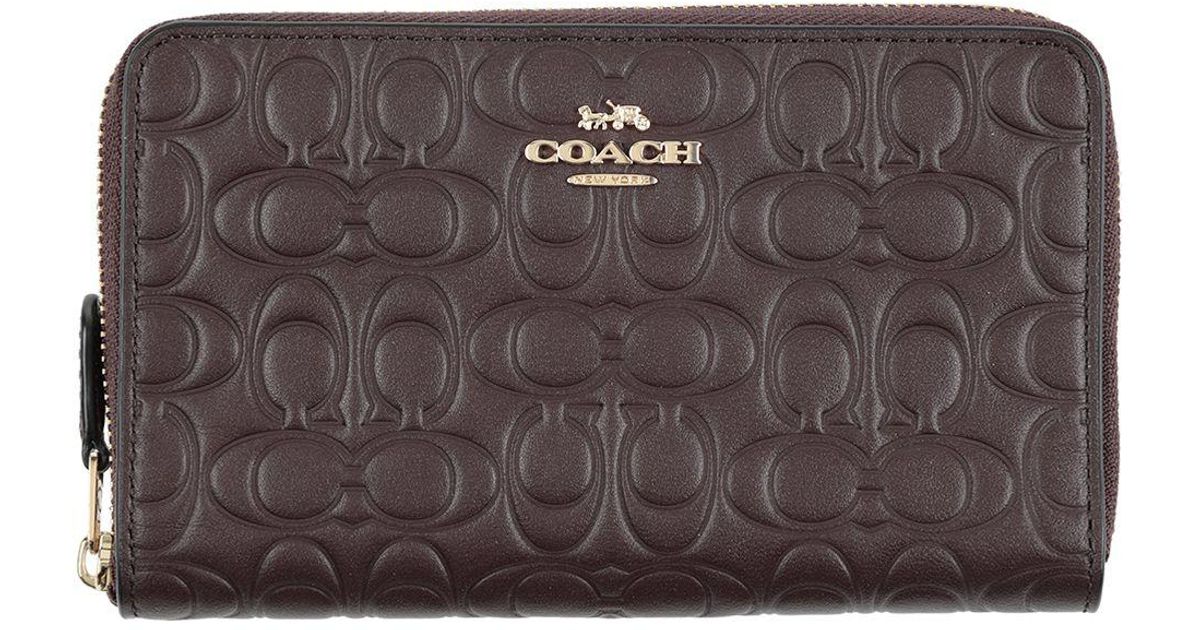 COACH Wallet in Dark Brown (Brown) - Lyst