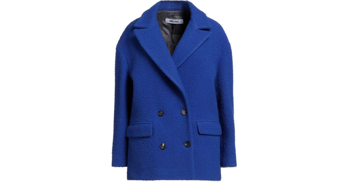 ANNIE PARIS Bright Coat Wool in Blue | Lyst