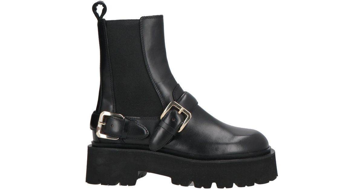 Sandro Ankle Boots Leather, Elastic Fibres in Black | Lyst