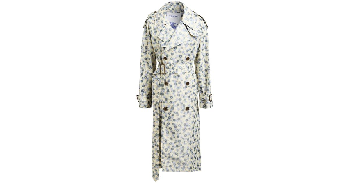 Burberry Overcoat & Trench Coat in White | Lyst UK