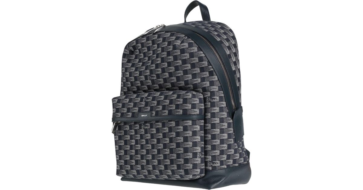Bally Backpack Leather, Textile Fibers in Gray for Men | Lyst