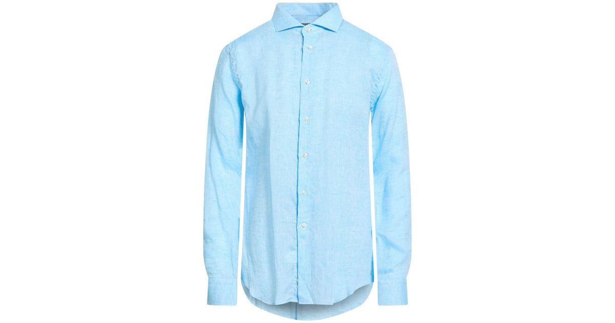 JACOPO C. Azure Shirt Linen in Blue for Men | Lyst UK