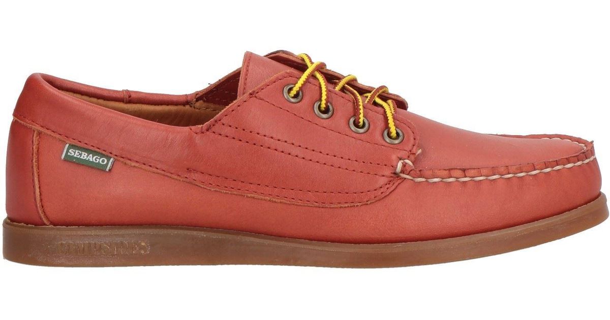 Sebago Campsides Brick Loafers Leather in Red for Men | Lyst