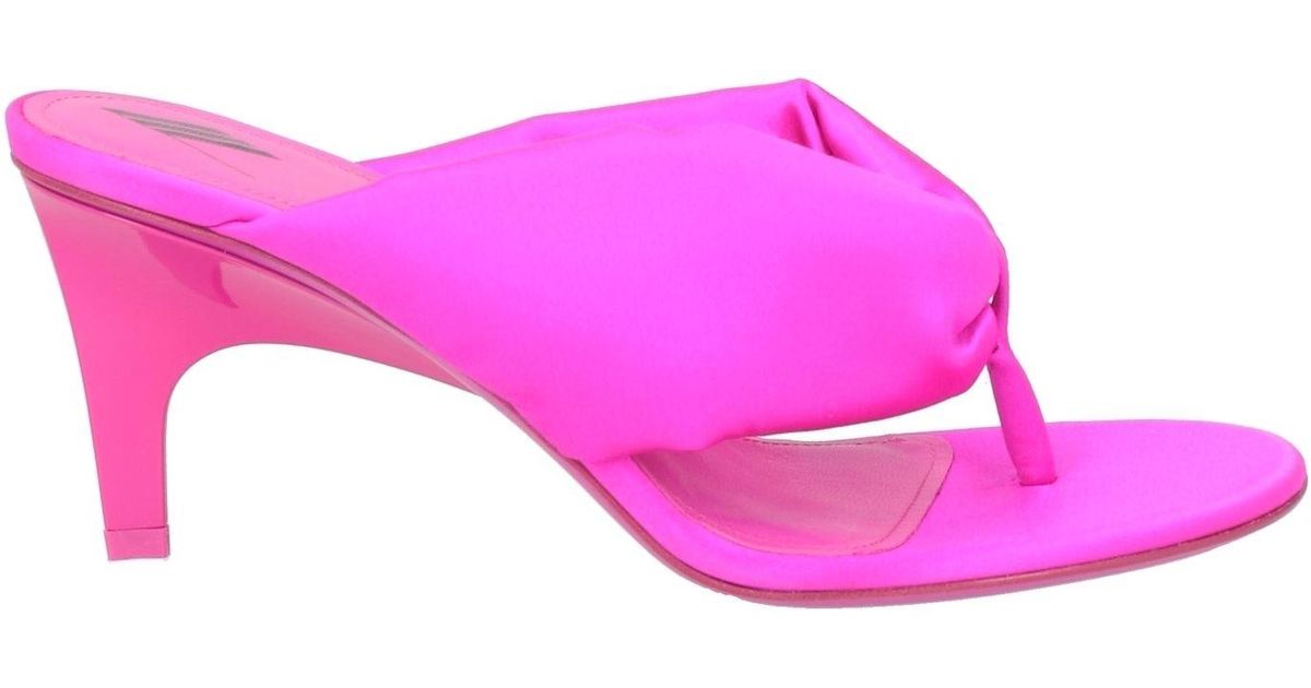 The Attico Fuchsia Thong Sandal Textile Fibers in Pink | Lyst