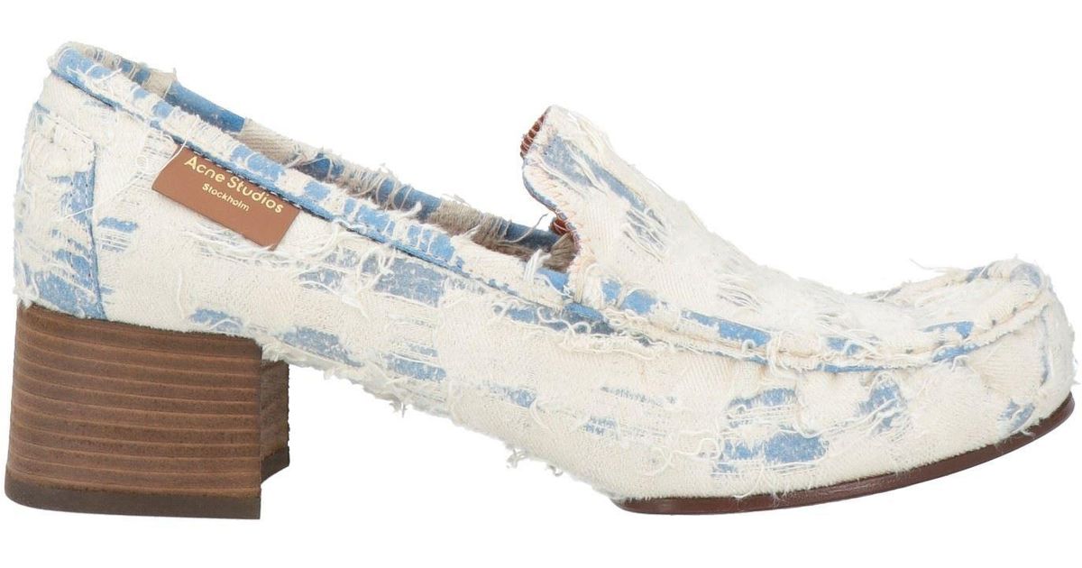 Acne Studios Loafers Leather, Textile Fibers in White | Lyst