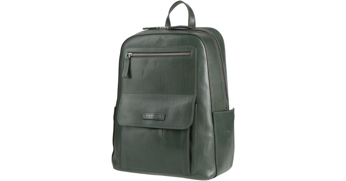 The Bridge Dark Backpack Leather in Green for Men | Lyst