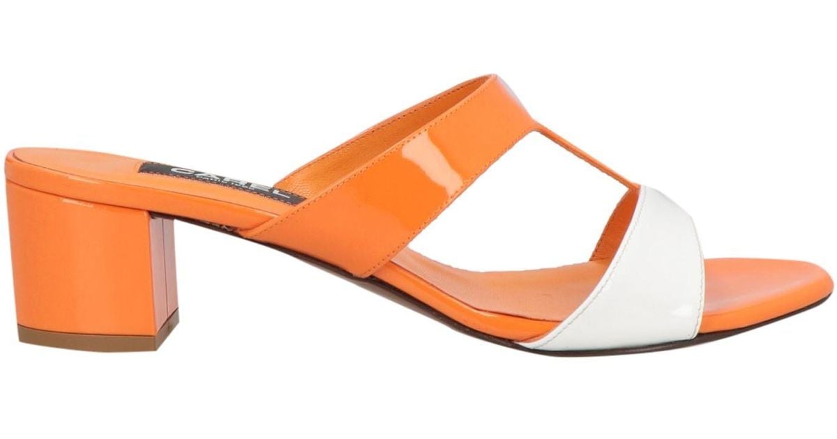 CAREL PARIS Sandals Leather in Orange | Lyst