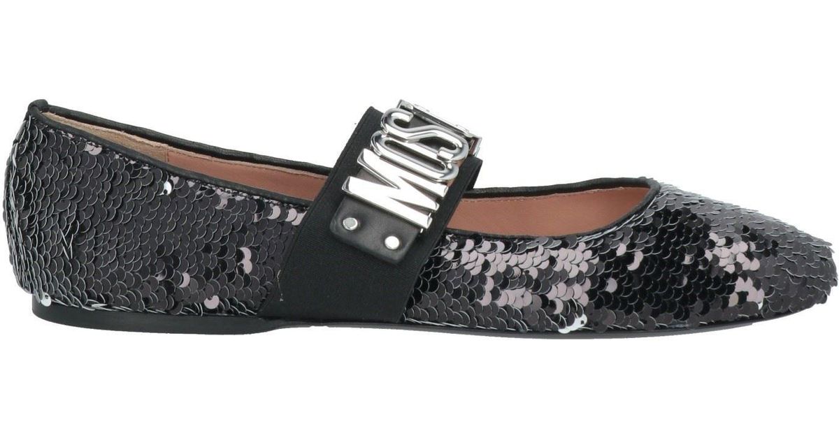 Love Moschino Ballet Flats Textile Fibers in White | Lyst