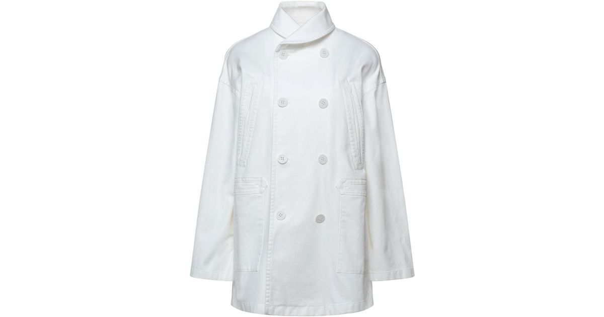 Vis À Vis Ivory Overcoat & Trench Coat Cotton in White | Lyst
