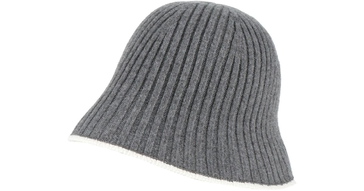 Brunello Cucinelli Hat Polyamide, Virgin Wool, Cashmere, Silk in Grey ...