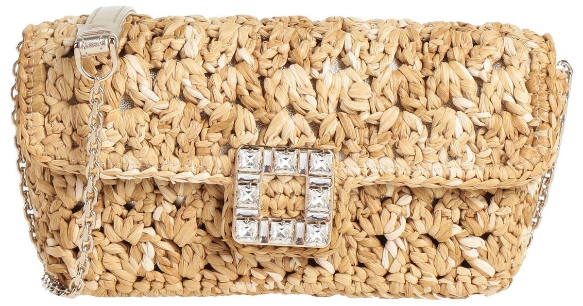 Roger Vivier Cross-Body Bag Natural Raffia | Lyst