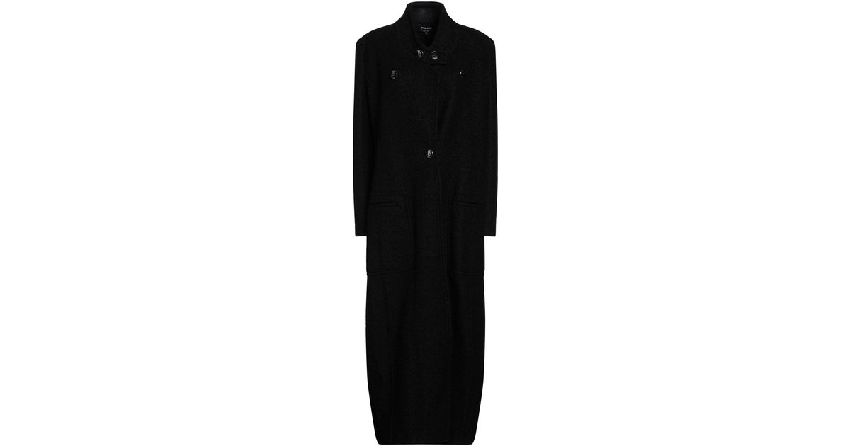 Giorgio Armani Coat Wool in Black | Lyst
