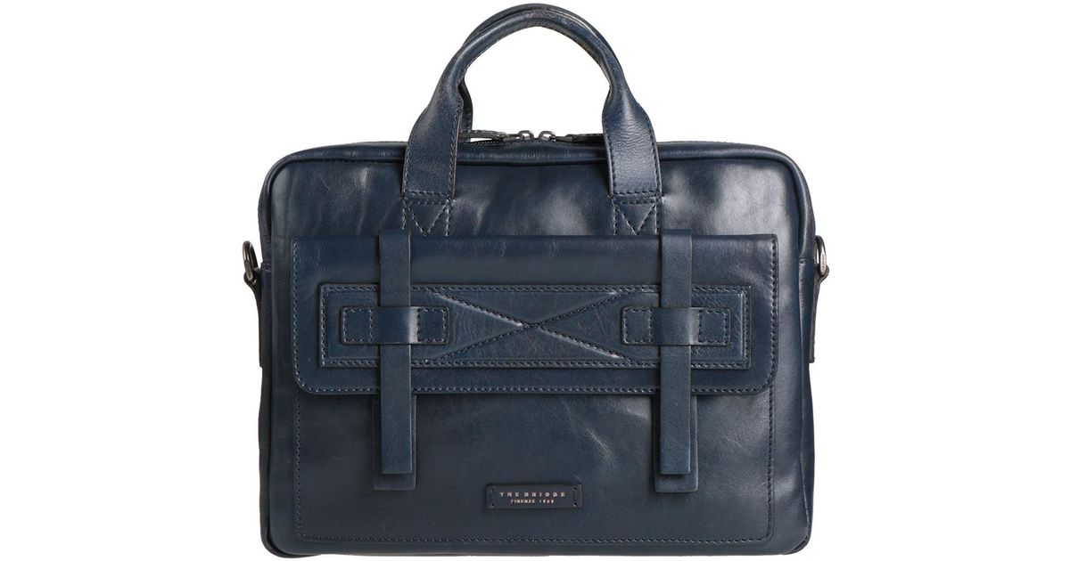 The Bridge Handbag Leather in Blue for Men | Lyst