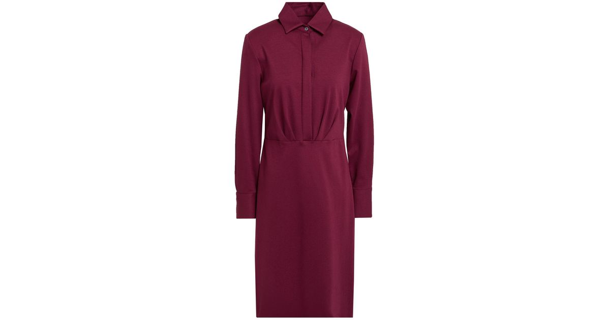 Robert Friedman Burgundy Midi Dress Viscose, Wool, Elastane in Purple ...