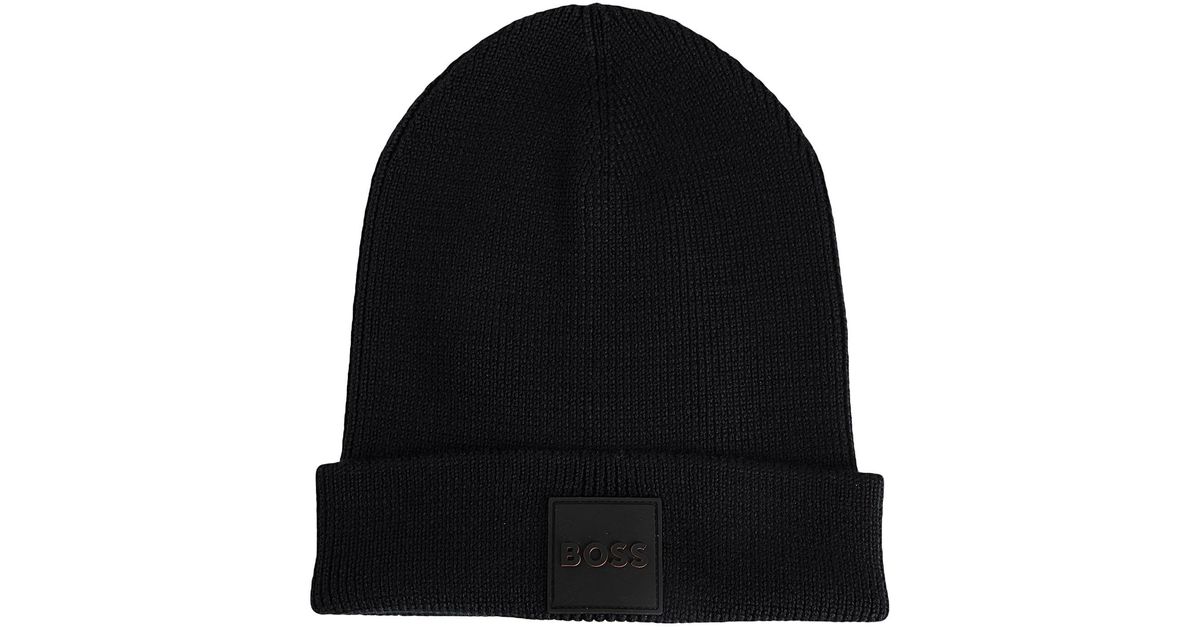 BOSS Hat Virgin Wool, Acrylic in Black for Men | Lyst