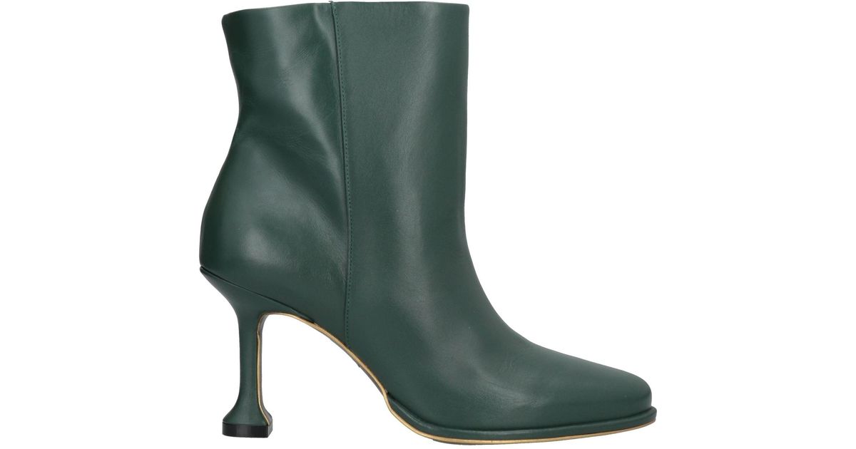 GOLD&ROUGE Rouge Dark Ankle Boots Soft Leather in Green | Lyst
