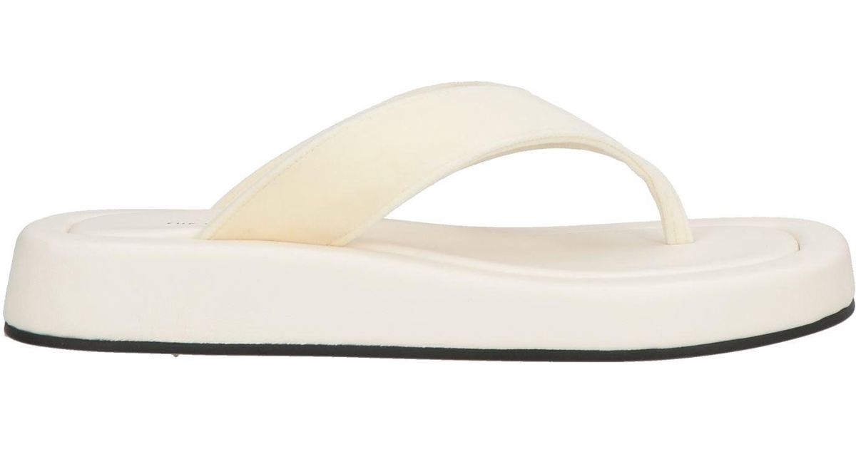 The Row Ivory Thong Sandal Textile Fibers in White | Lyst UK