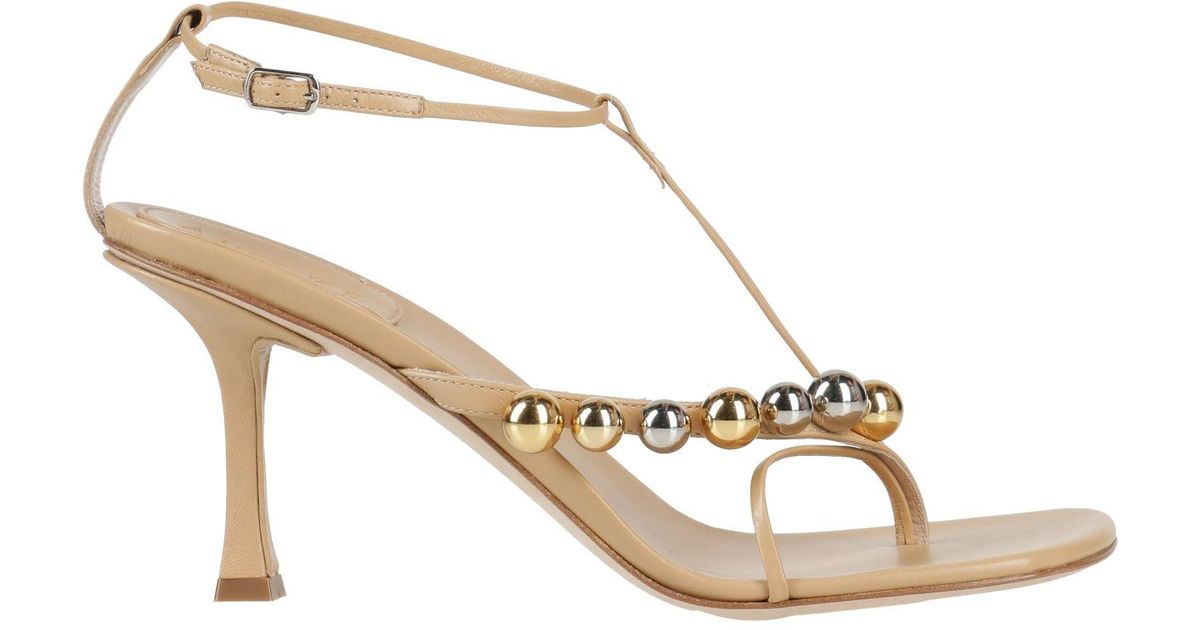 A.W.A.K.E. MODE Thong Sandal Leather in Natural | Lyst