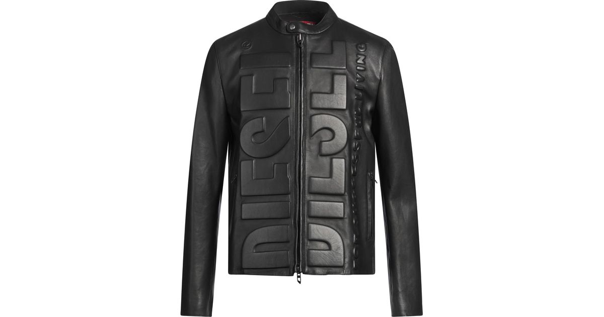 DIESEL Jacket Lambskin in Black for Men | Lyst