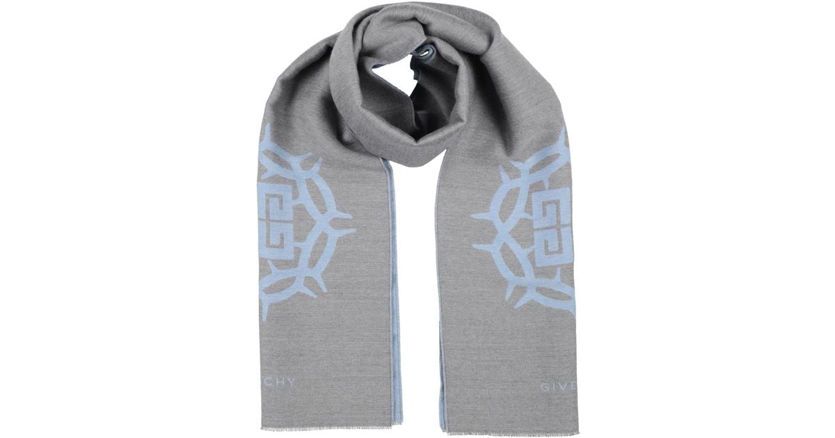 Givenchy Scarf Wool, Virgin Wool, Silk in Grey for Men | Lyst UK