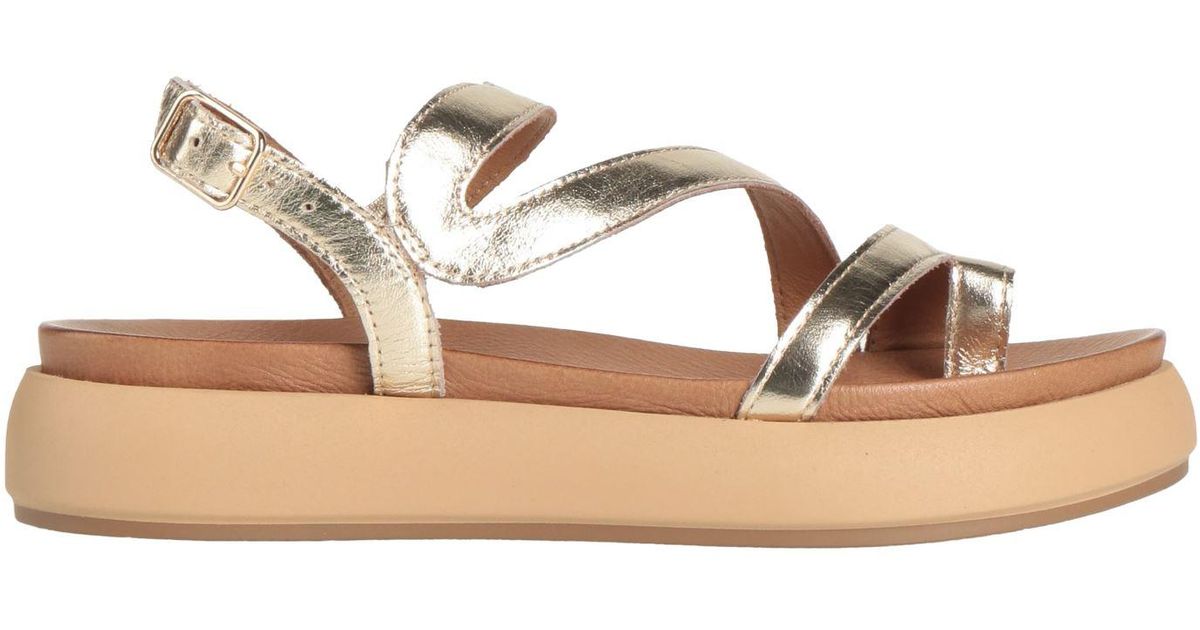 Inuovo Platinum Thong Sandal Leather in Natural | Lyst