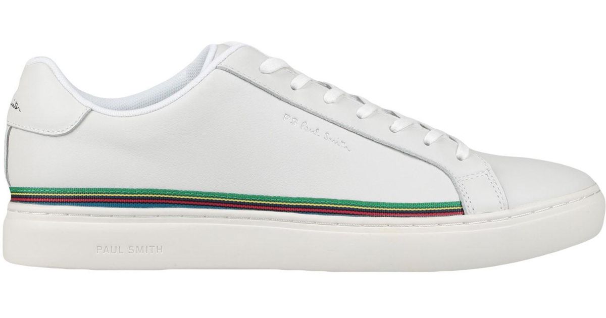 Paul Smith Shoe Rex Stripe Foxing Ivory Sneakers Soft Leather in White ...