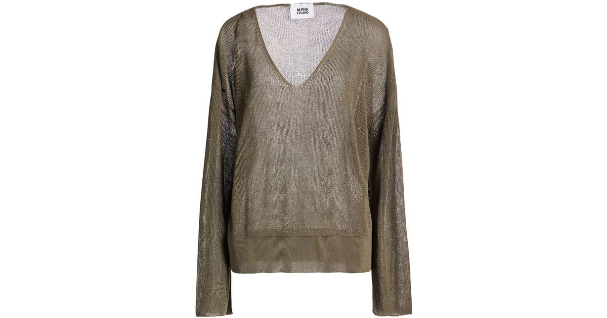 Alpha Studio Sweaters in Green | Lyst UK