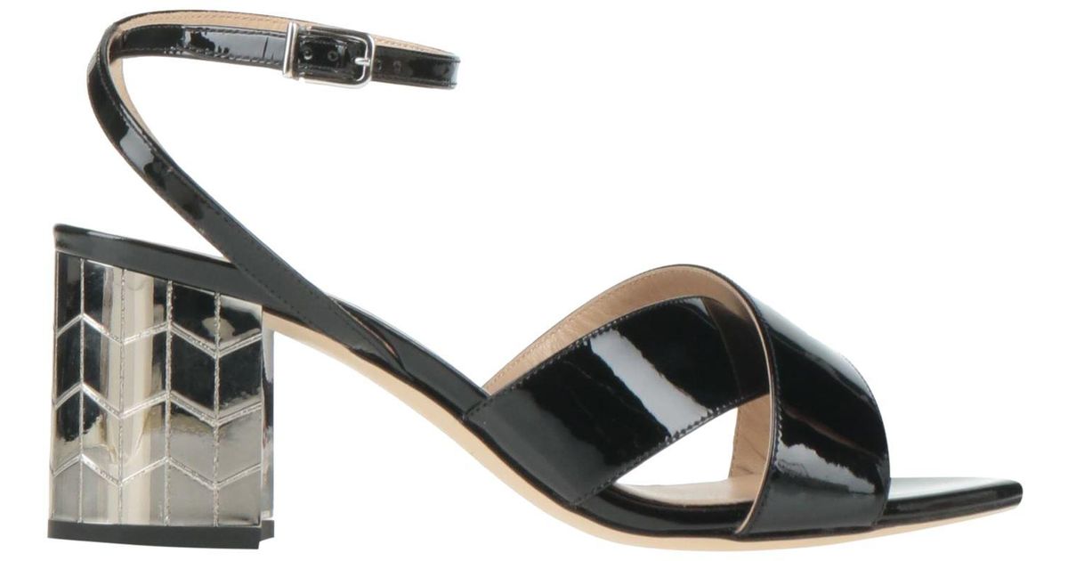 Milano Sandals Leather in Black | Lyst