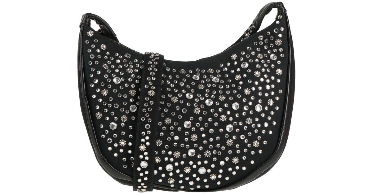 Anna Molinari Cross-Body Bag Textile Fibers, Soft Leather in Black | Lyst