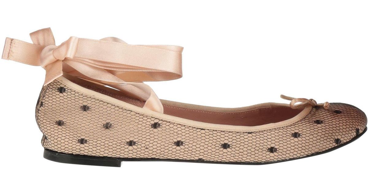 Red(V) Ballet Flats Textile Fibers in Pink | Lyst