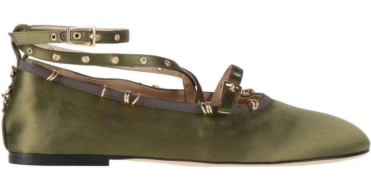 Wandler Military Ballet Flats Textile Fibers in Green | Lyst