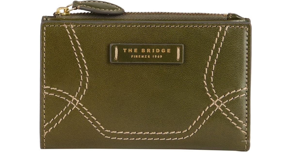 The Bridge Military Wallet Cow Leather in Green | Lyst UK