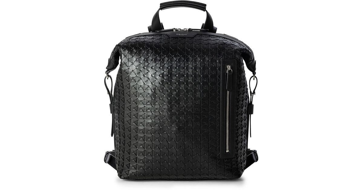 Serapian Backpack Leather in Black for Men | Lyst