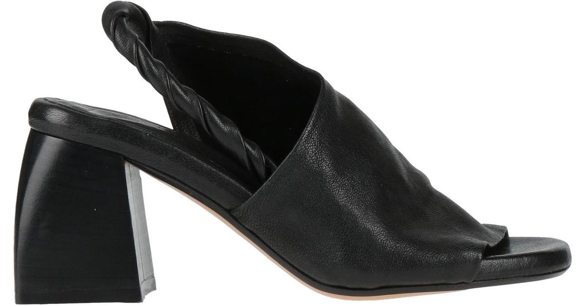 THE S Sandals Soft Leather in Black | Lyst