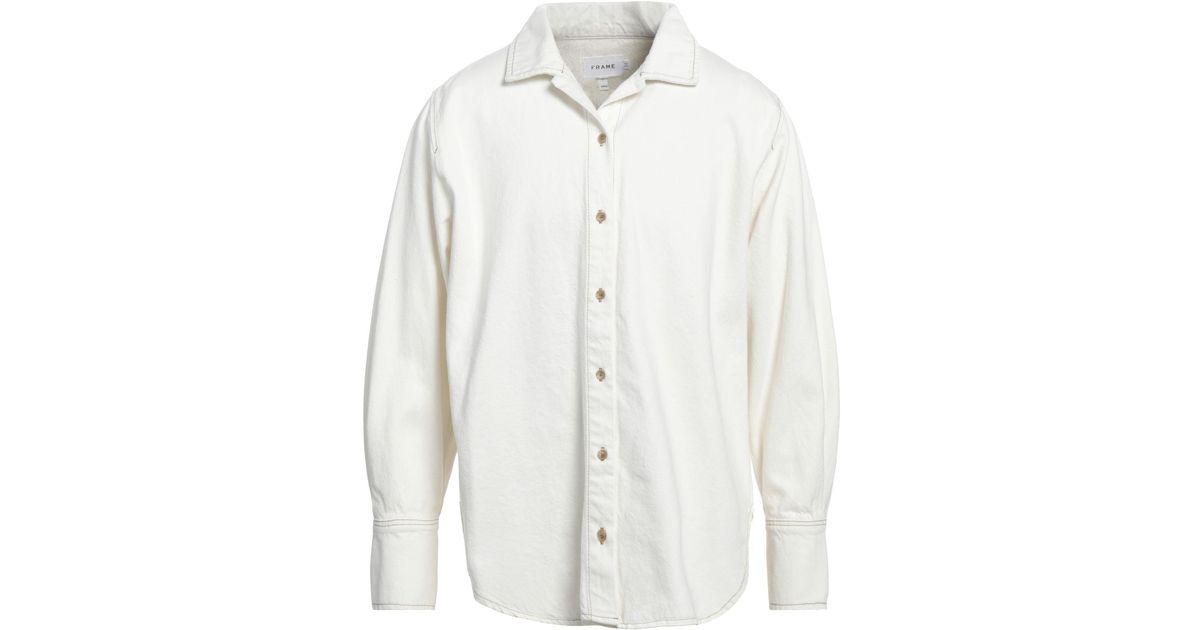 FRAME Denim Shirt in White for Men | Lyst