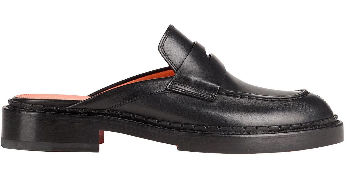 Santoni Mules & Clogs Leather in Black | Lyst