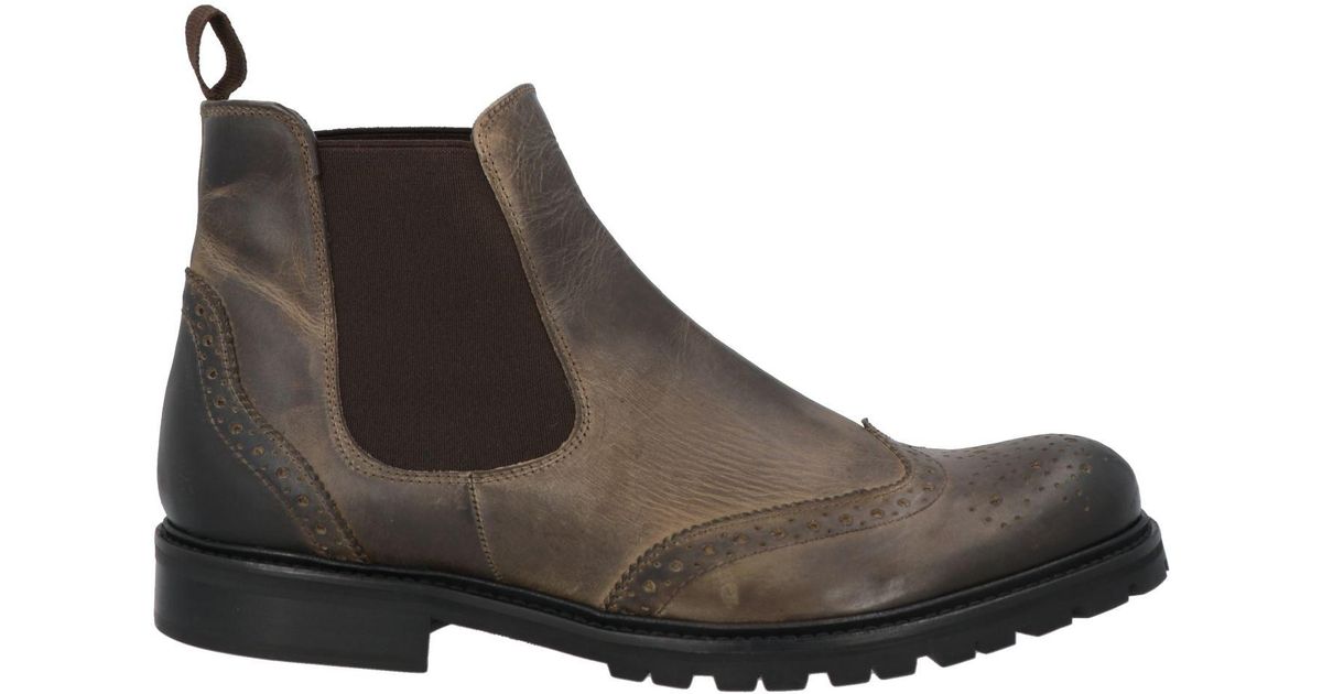 ROBER CLASSIC Dark Ankle Boots Leather in Brown for Men | Lyst