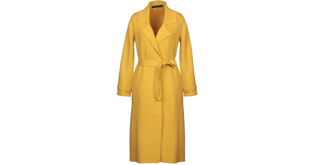 French Connection Overcoat in Yellow - Lyst