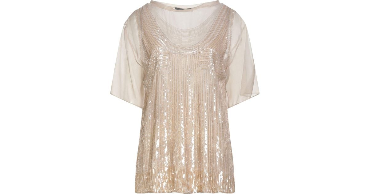 Alberta Ferretti Tops in Natural | Lyst UK