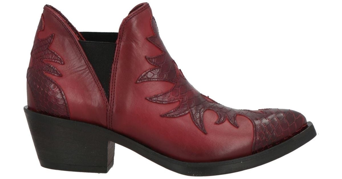 Fabbrica Dei Colli Brick Ankle Boots Leather in Purple | Lyst