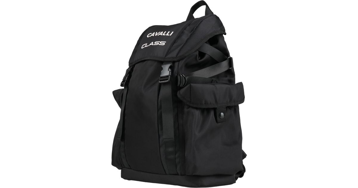 Roberto Cavalli Backpack Textile Fibers in Black for Men | Lyst