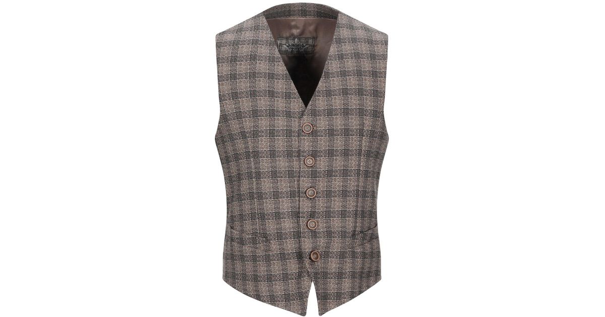Domenico Tagliente Tweed Waistcoat in Sand (Gray) for Men - Lyst