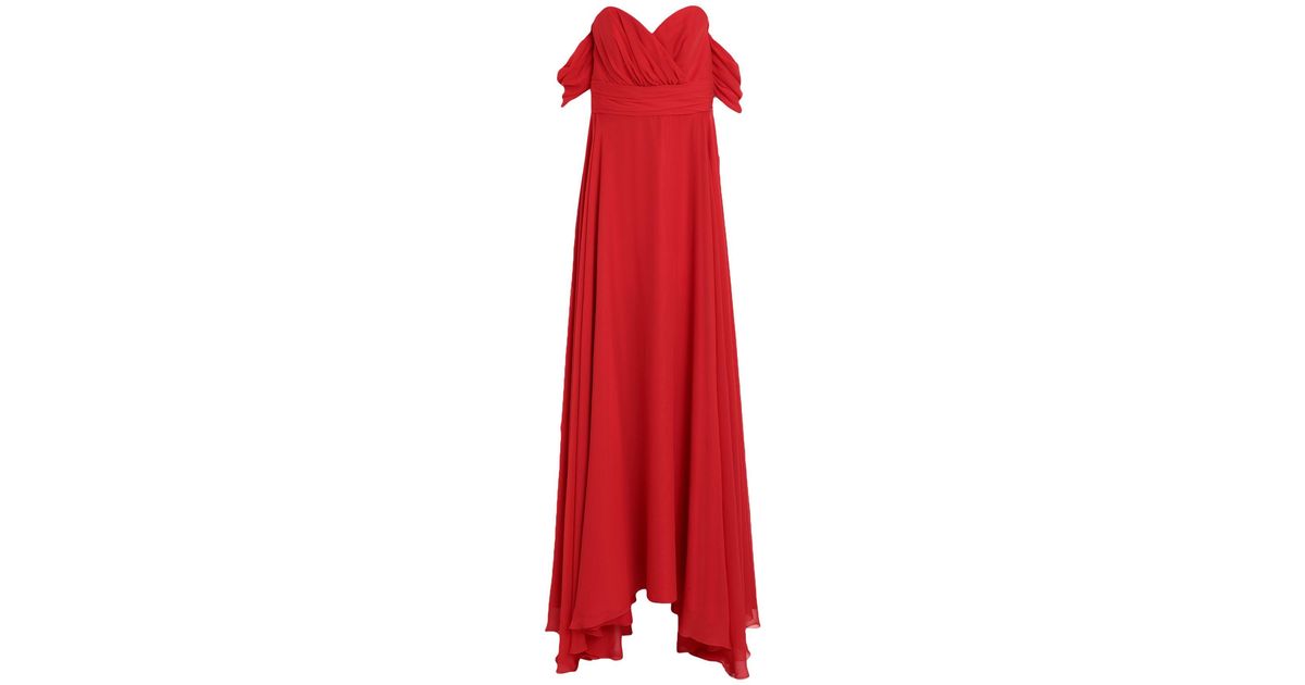 ATELIER LEGORA Maxi Dress Polyamide, Viscose in Red | Lyst