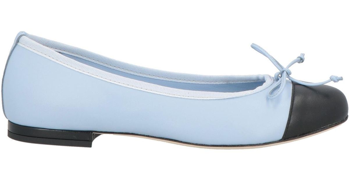Ame Sky Ballet Flats Leather in Blue | Lyst