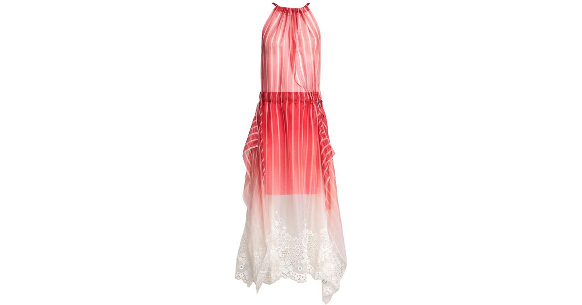 Aviu Lace Midi Dress in Red - Lyst